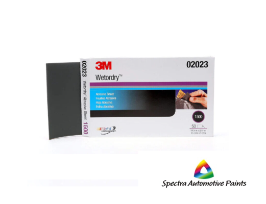 3M 02023 Wet And Dry 1500 Grit Wet Sand Paper Sheet, 50 Sheets ...