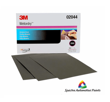 3M 02044 Wet And Dry 2000 Grit Wet Sand Paper Sheet, 50 Sheets ...
