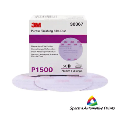 3M 30367 Hookit Purple 3" Finishing Film Disc. 1500g. 76mm. Pack Of 50 ...