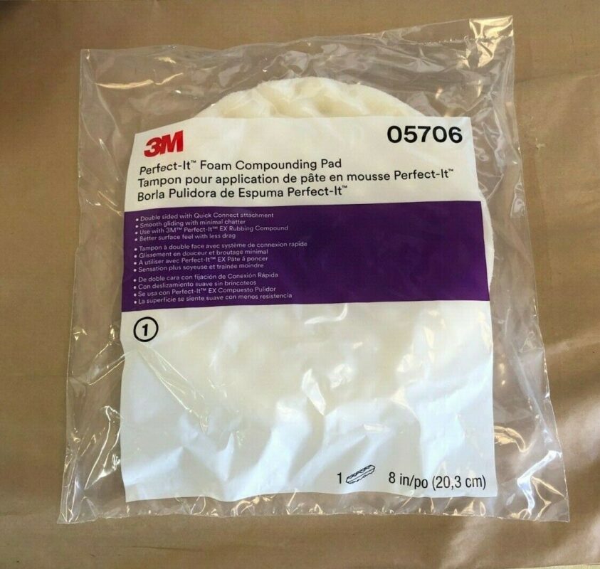 3M 05706 Perfect-It White 8" Foam Double Sided Waffle Compounding Pad ...