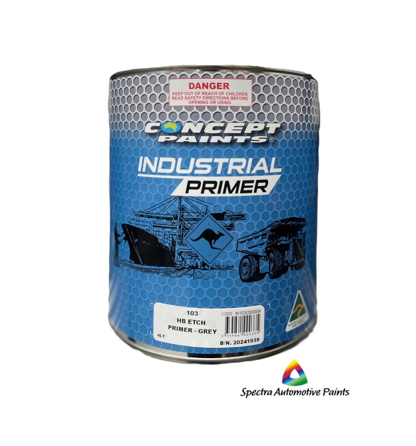 Concept Paints Etch Primer 1K Grey 4LT - Spectra Paints