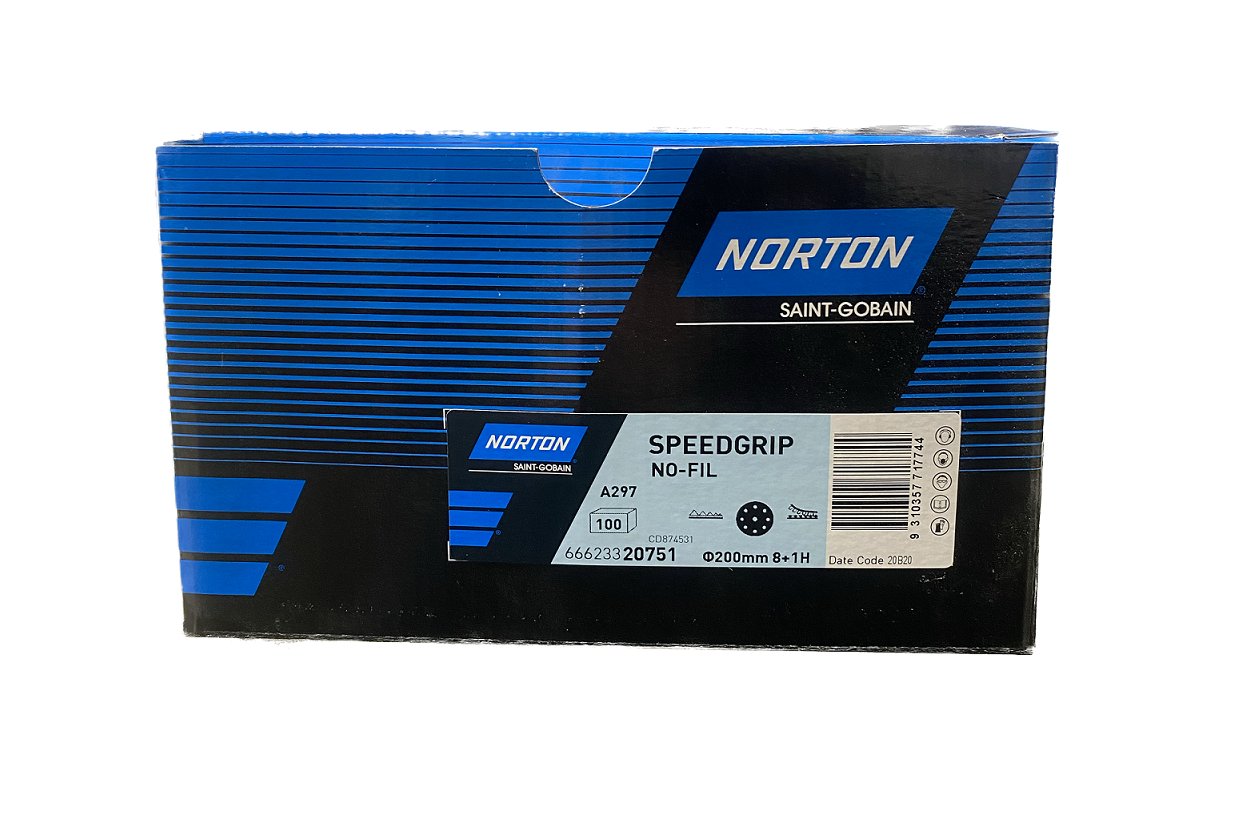 Norton H233 Speed Grip No-fil 40g Sanding Disc 200mm 8+1 Hole (Pack Of ...
