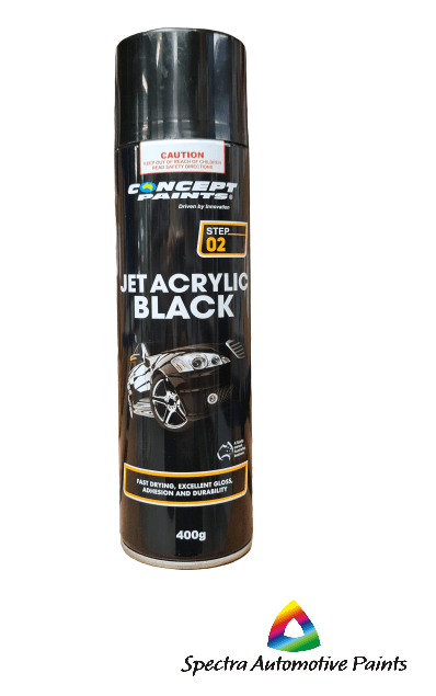 Concept Paints, Acrylic Jet Black Aerosol, Spray Can. 400g, Automotive ...