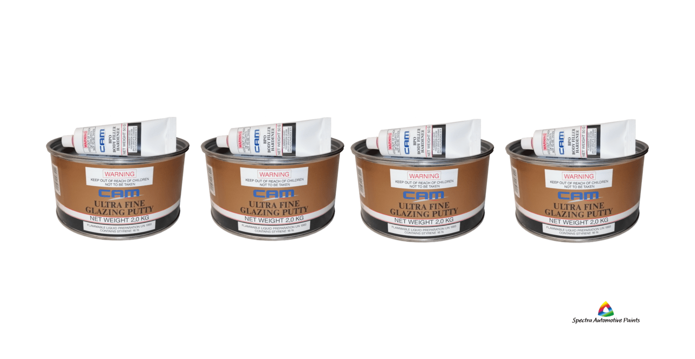 CAM 2KG 2K Soft Ultra Fine Glazing Filler Putty + Hardener. Box Of 6 ...