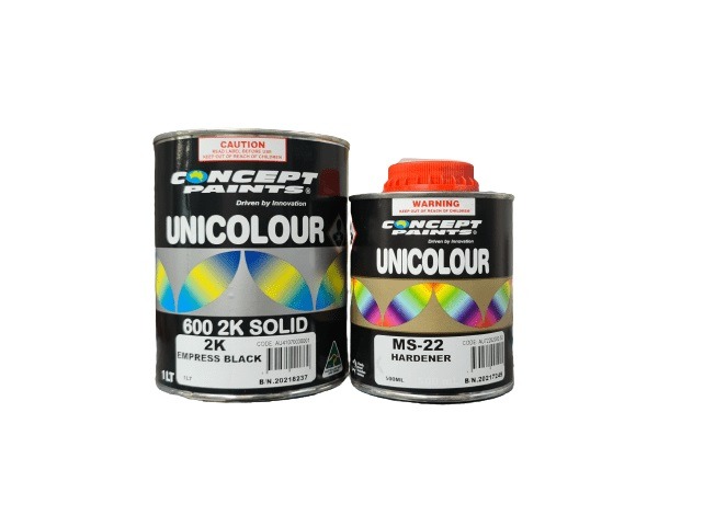 Concept Paints 2K Solid/Direct Gloss Empress Black With MS22 Hardener 1 ...