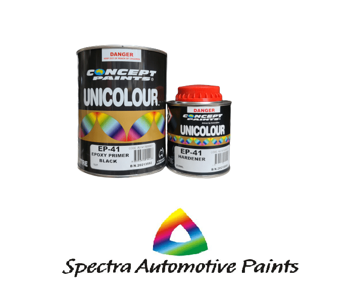 Concept Paints 2K Epoxy Primer Kit EP41. Black 1.25Lt. Automotive Paint ...
