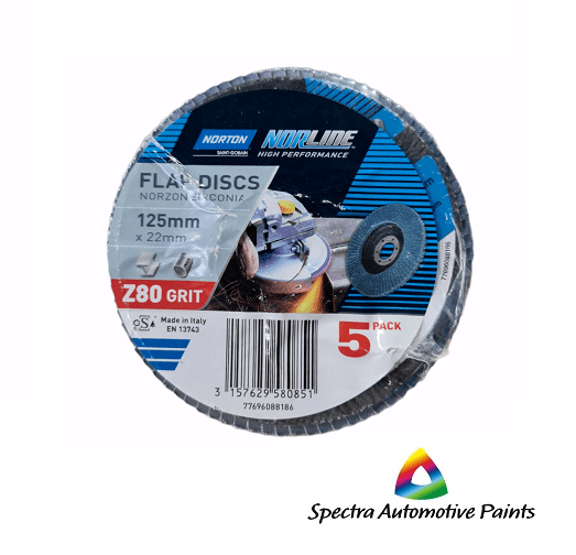 Norton Flap Discs 80 Grit, 125mm X 22mm. Abrasive, Panel Beating ...