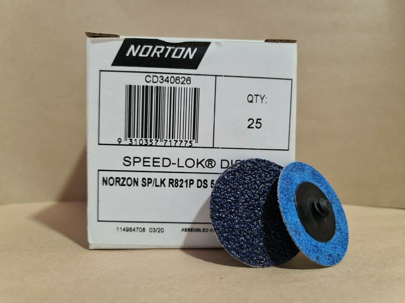 Norton NorZon Speed-Lok Quick Change Discs. 50mm 24 Grit. Box Of 25 ...