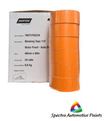 Norton Orange Masking Tape 48mm X 50m (2"). 6 Rolls - Spectra Paints