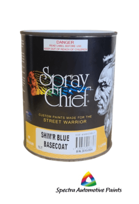 Spray Chief Candy Apple SHIM'R BLUE Pre Mixed 1Lt - Spectra Paints