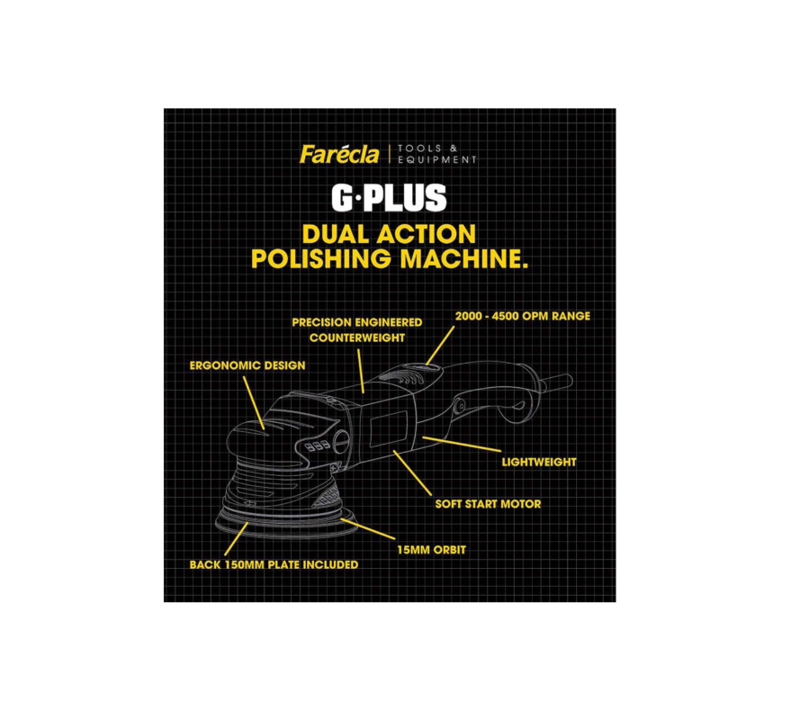 Farecla G Plus Dual Action Polishing Machine 15mm Orbit (Cabled ...