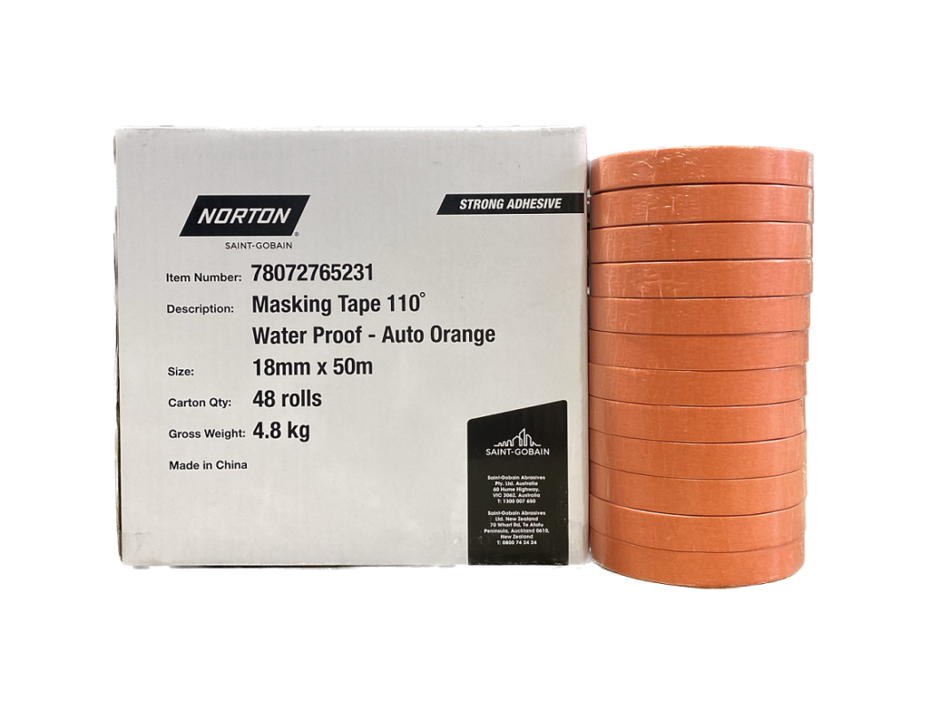 Norton Orange Masking Tape 18mm X 50M (3/4"). Box Of 48 Rolls - Spectra ...