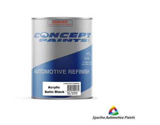 Concept Paints Acrylic Satin Black 1lt - Spectra Paints