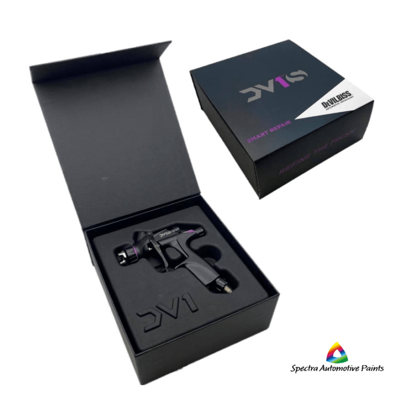 Devilbiss DV1 S Smart Repair Mini Touch Up Spray Gravity Gun. 1.0mm & 1 ...