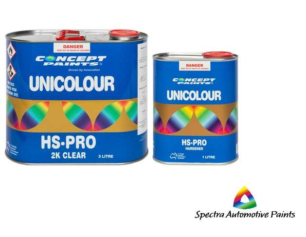 Concept Paints Unicolour HS-PRO 2K Clear Kit. (3:1). 4lt Kit. Automotive Paint. - Spectra ...