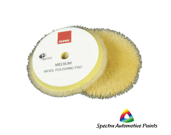 Rupes Bigfoot Wool Medium Yellow 150mm Polishing Pad 9.BW150M. Hook And ...